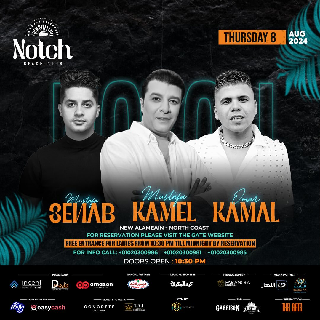 Mostafa Kamel, Omar Kamal, & 3enab at Notch Beach Club - Cairo Gossip