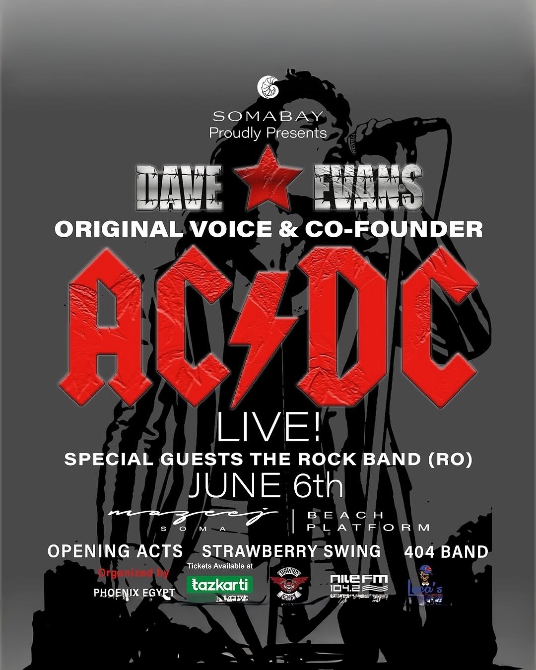 AC/DC's Dave Evans at Mazeej Platform Somabay - Cairo Gossip