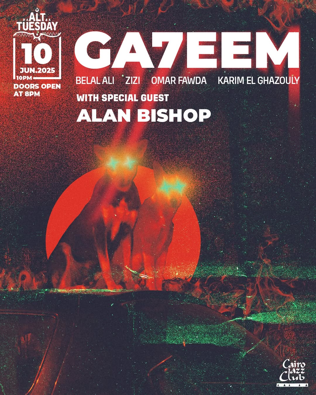 GA7EEM ft. Alan Bishop, Belal Ali, Zizi, Omar Fawda & Karim El Ghazouly at CJC - Cairo Gossip